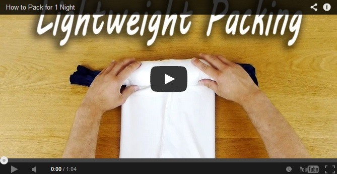Travel packing tips: Rolling up clothes for 1-night trips!