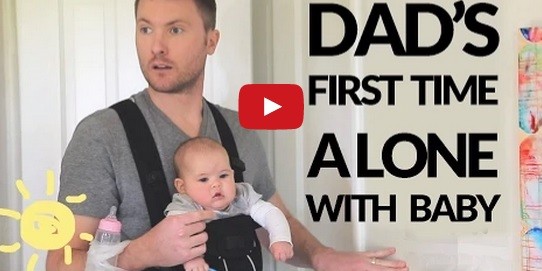 Daddy's first day alone with the baby - Hilarious video!
