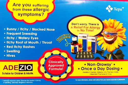 Adezio - Ease allergic reactions with Adezio - Singapore