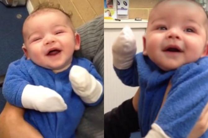Adorable Video Of Baby Hearing Mother's Voice For The First Time