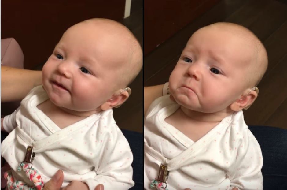 Baby Hears Mother's Voice For The First Time With Hearing Aids
